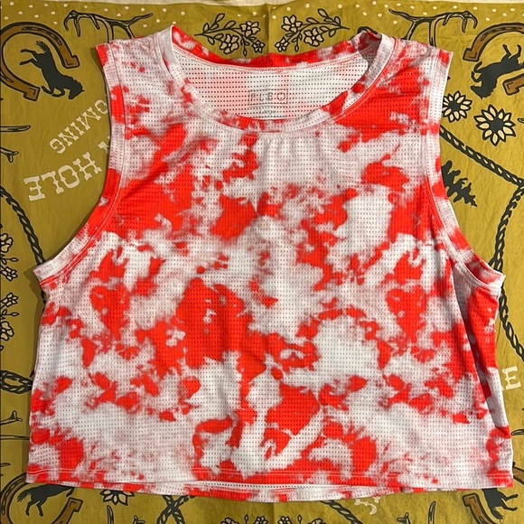 Fleo | Tops | Fleo Dylan Red And Light Gray Crop Tank | Poshmark